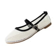Bkhluea Women Mesh Buckle Mary Jane Flats Slip On Comfortable Footwear ...