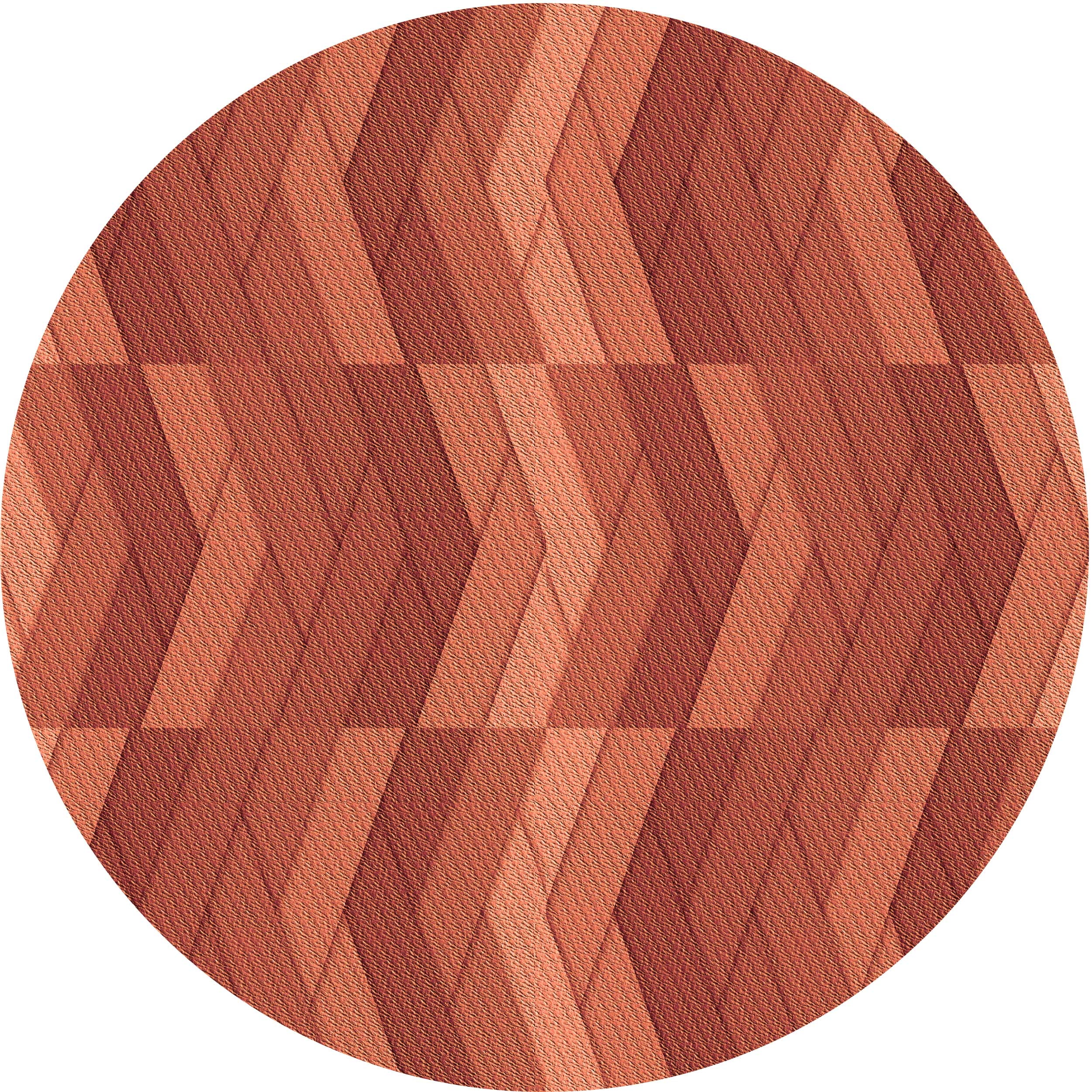 Ahgly Company Indoor Round Patterned Bright Orange Area Rugs, 8' Round ...