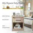 Gymax Natural Nightstand - Rustic Wooden Bedside Table - Walmart.com