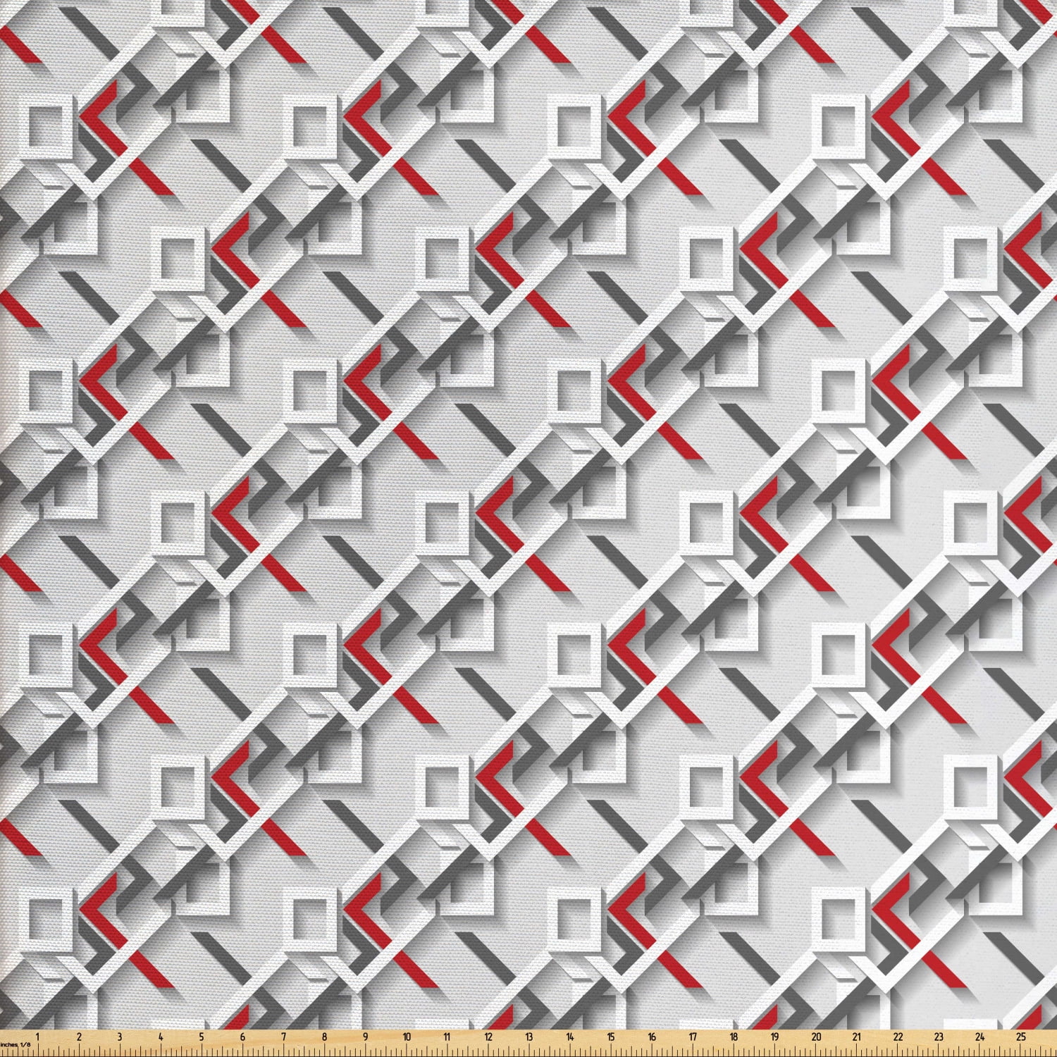 Geometric Fabric by the Yard, Complex Grid Pattern with Modern Design ...