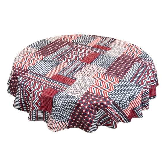Round Vinyl Flannel Backed Tablecloth