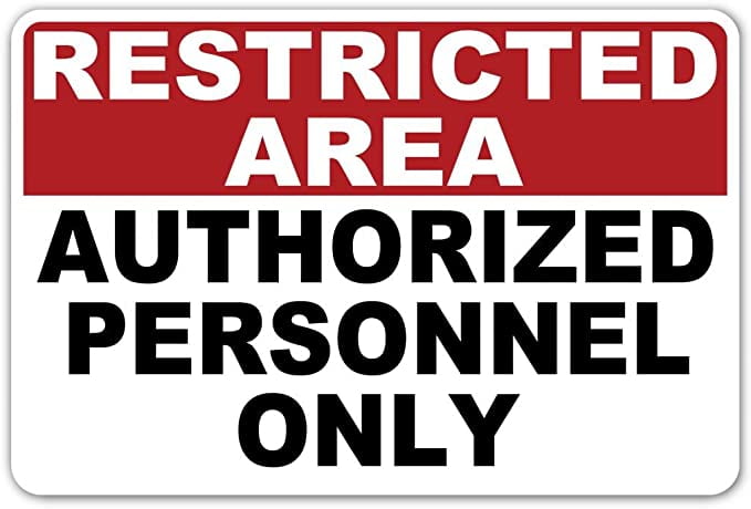 (Pack of 5 Stickers) Warning Restricted Area Authorized Personnel Only ...