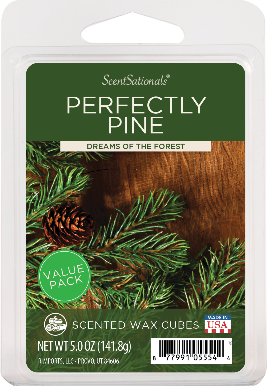 Perfectly Pine Scented Wax Melts ScentSationals 5 Oz Value Size 