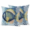 Blue Yellow Fish Outdoor Waterproof Throw Pillow Covers 24x24 Set of 2 ...