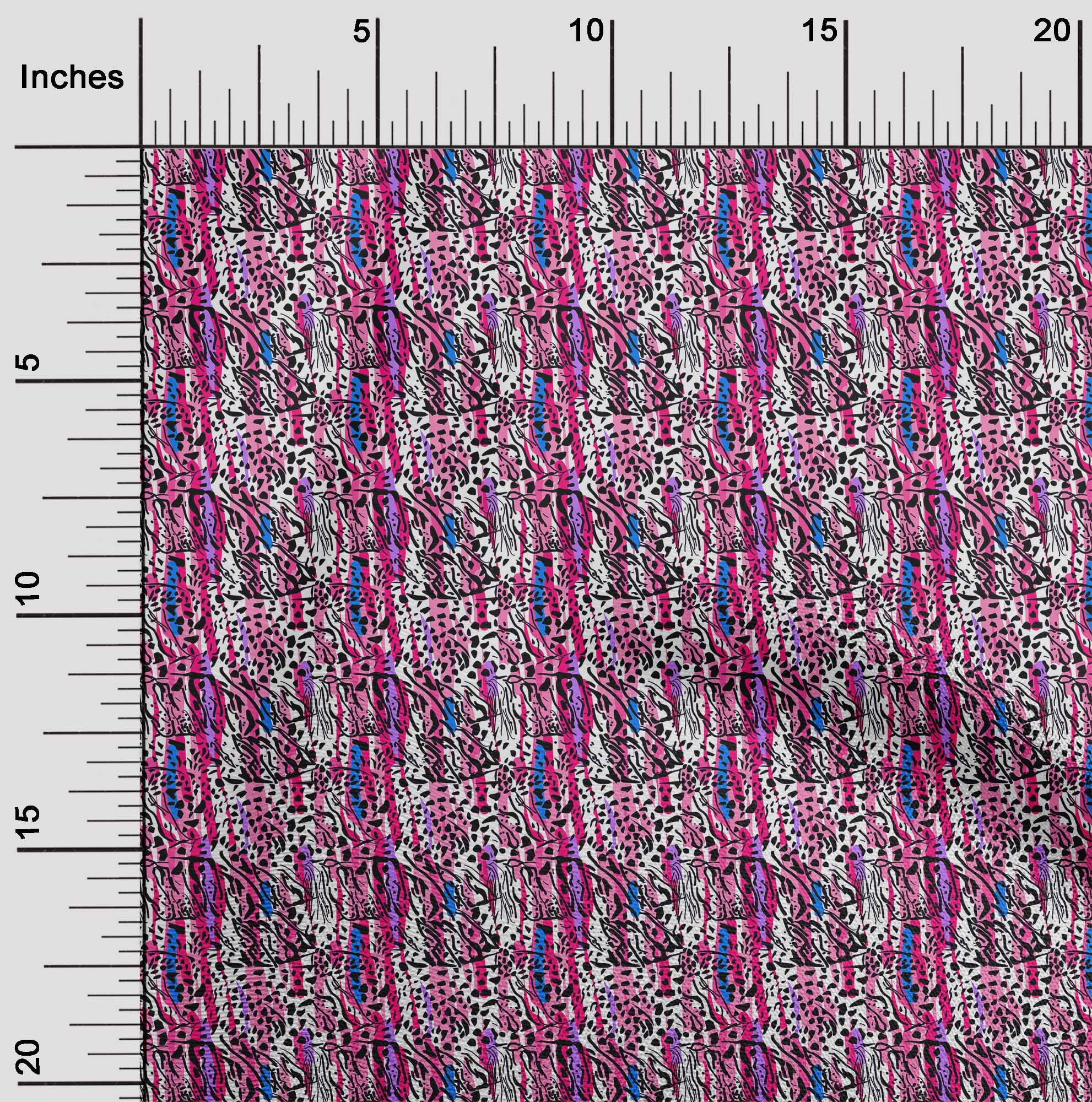 oneOone Cotton Flex Rose Pink Fabric Animal Skin Sewing Material Print ...