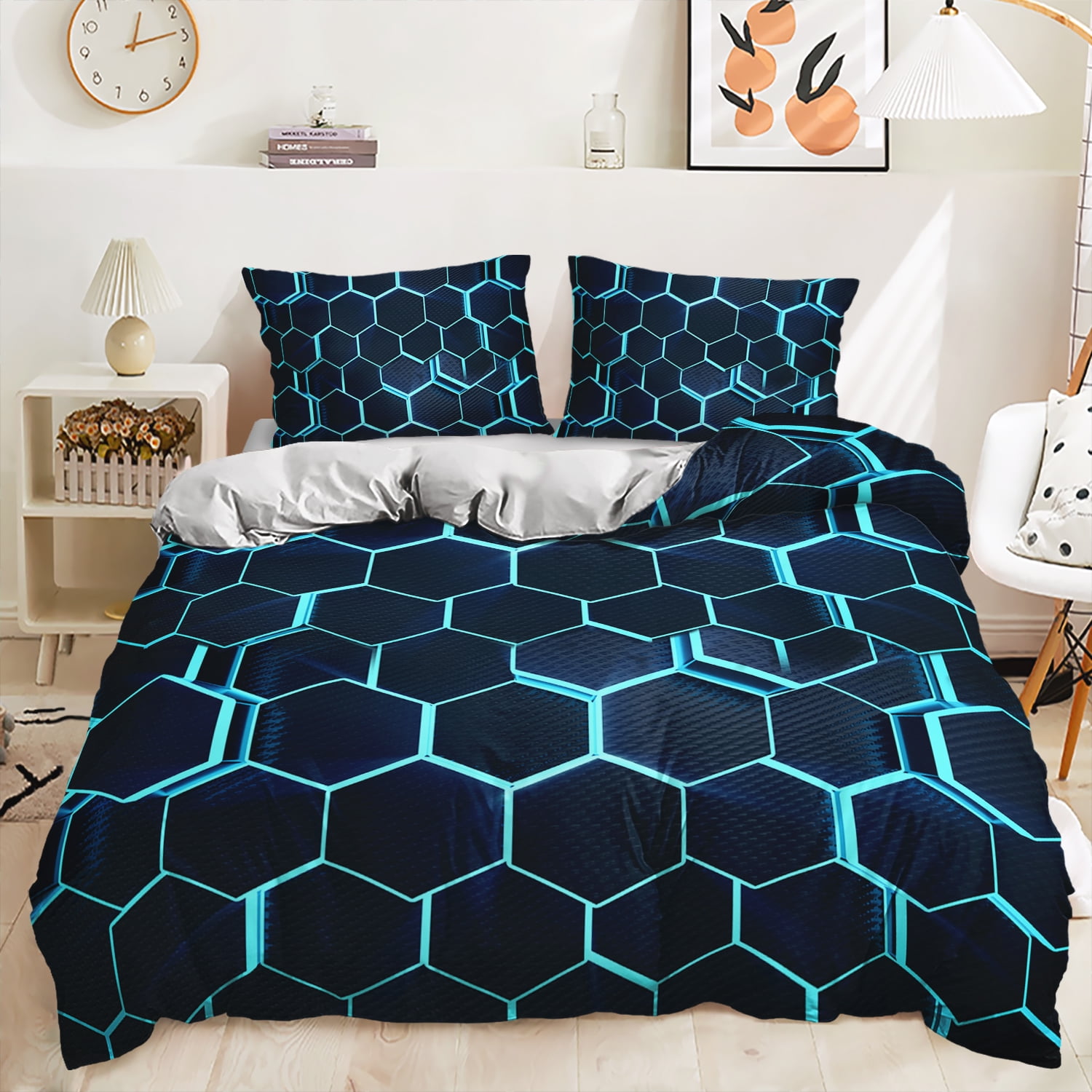 Hosima 3-Piece 3D Digital Duvet Cover With Pattern Composed Of Multiple ...