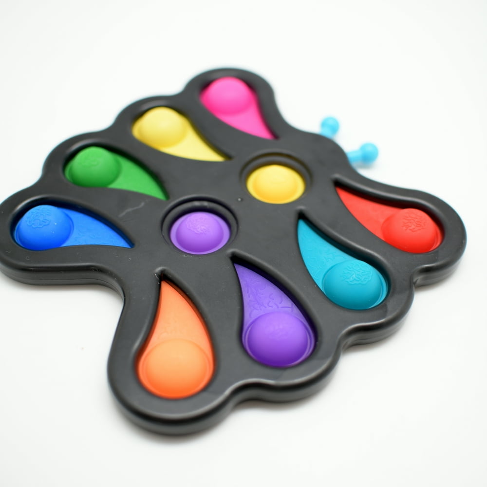 Butterfly Push Bubbles Pop Fidget Sensory Toy, Loud Side and a Quiet ...