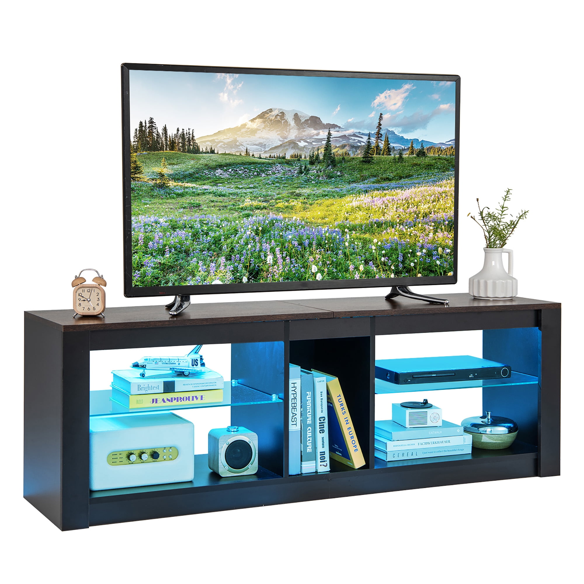 Click here for Gymax Tv Stand W/ Led Light For Tvs Up To 65 Inch... prices