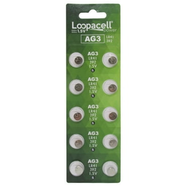 LR41 Button Cell Battery, 10 Pack, High Power, Long Shelf Life, Compact for Small Devices ...