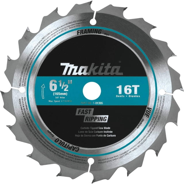 Hoja de sierra circular Makita T-01395 16T 6-1/2 pulgadas | Walmart en ...