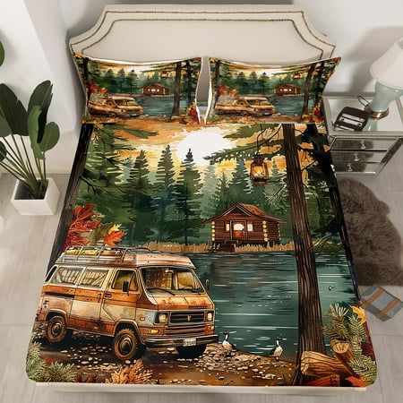 Camper Bedding Set, Rv Camper Accessories for Travel Trailers Fitted ...