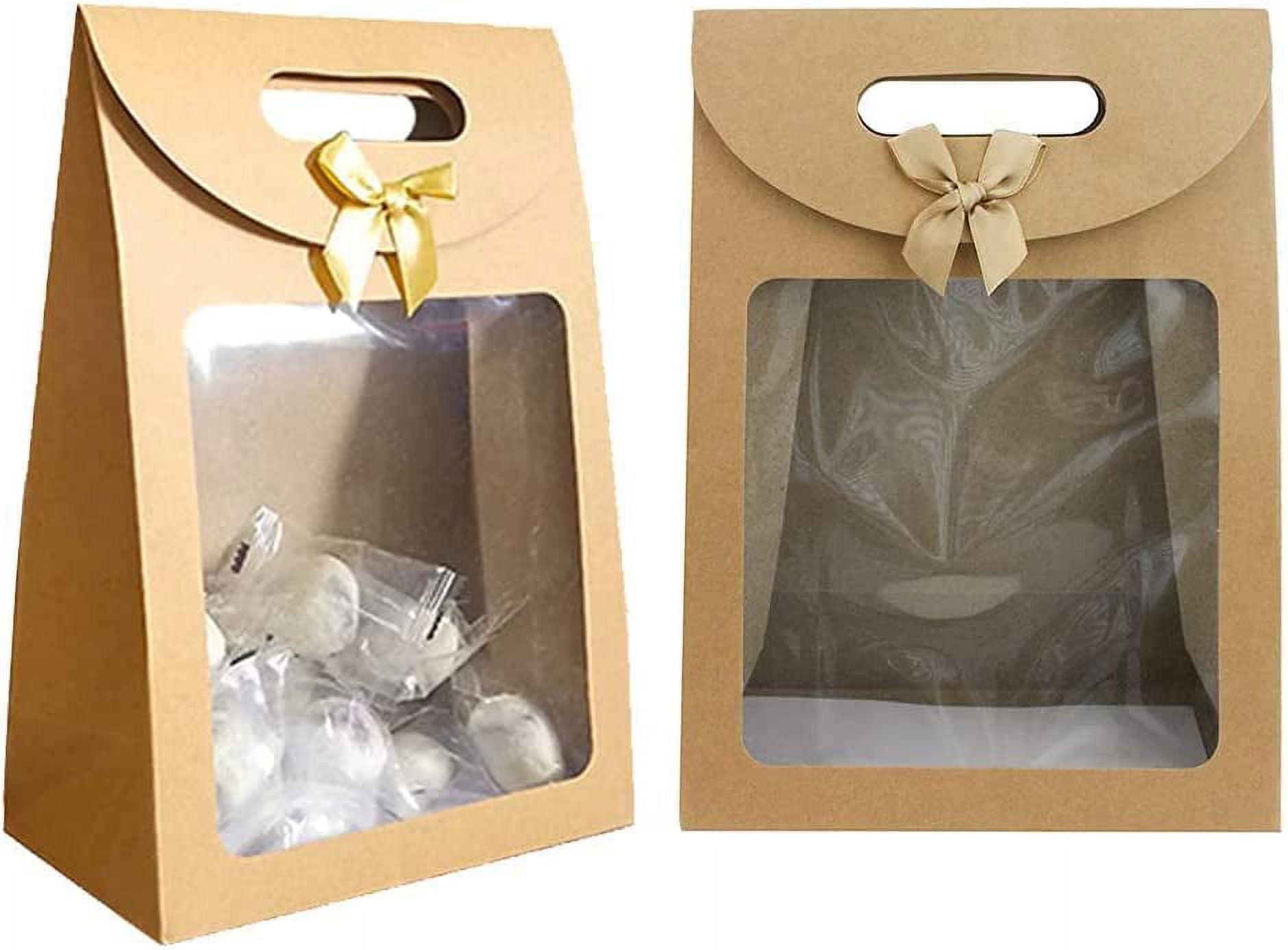 20 Piezas Bolsa de Regalo, Caja de Regalo de Papel Kraft, Bolsas de Regalo con Asas, Bolsa de ...