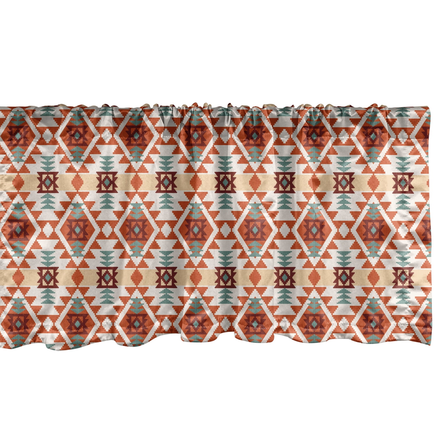 Ambesonne Tribal Window Valance Prehistoric Traditional Aztec Folk