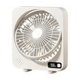 Digital Desktop Fan Rechargeable Mini Circulating Fan, Quiet Brushless ...