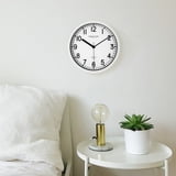 Mainstays Basic Indoor 8.78" White Analog Round Modern Wall Clock ...
