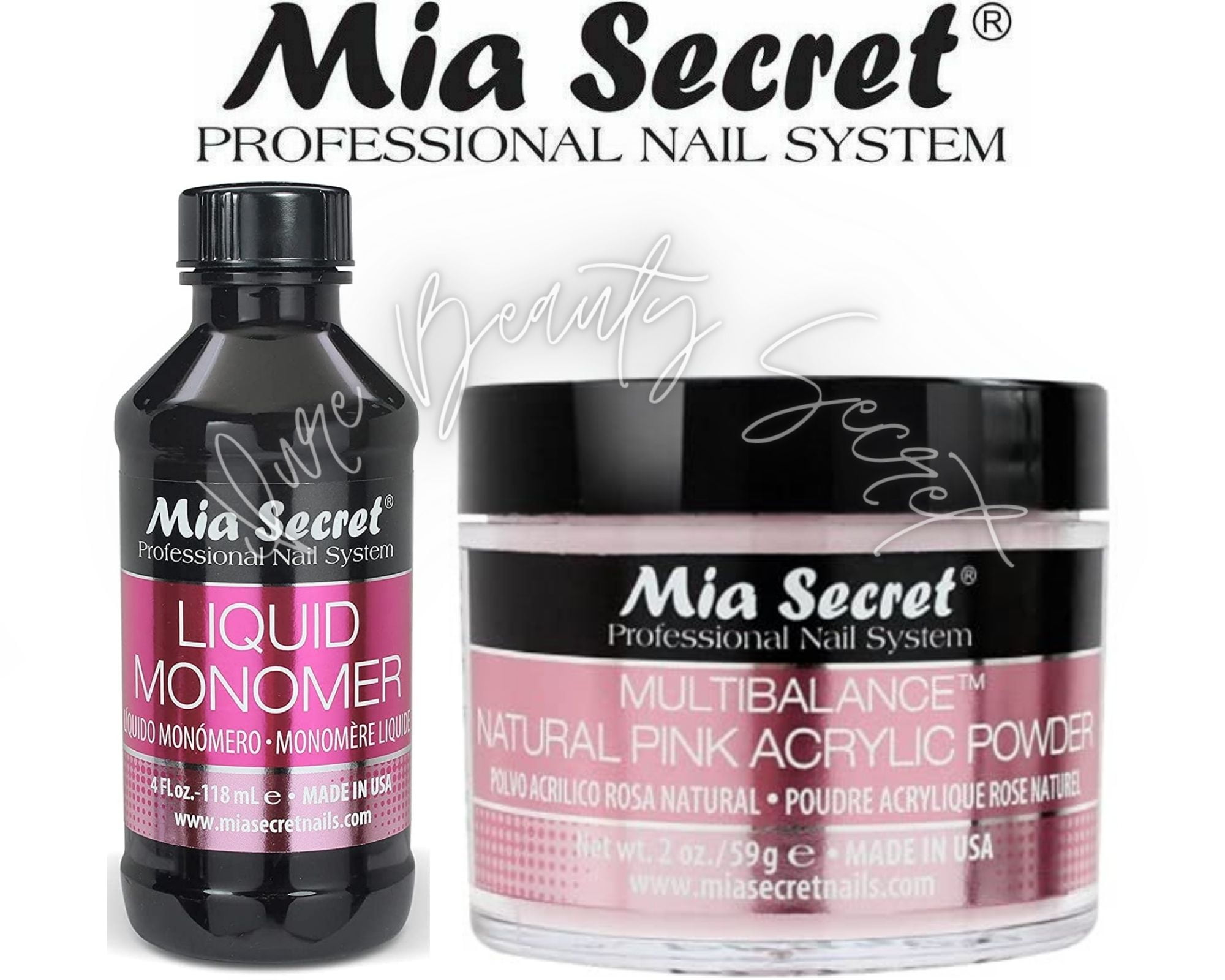Mia Secret Liquid Monomer 4 oz and NATURAL PINK Powder 2 oz - Walmart.com