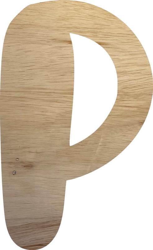 Wood Letter Craft Blank, Unpainted 16'' tall Wooden Letter P, Bright ...