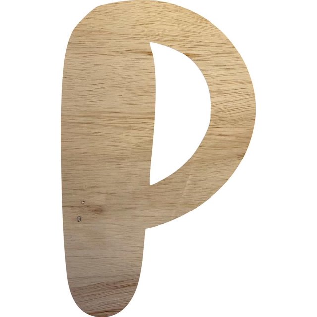Wood Letter Craft Blank, Unpainted 16'' tall Wooden Letter P, Bright ...
