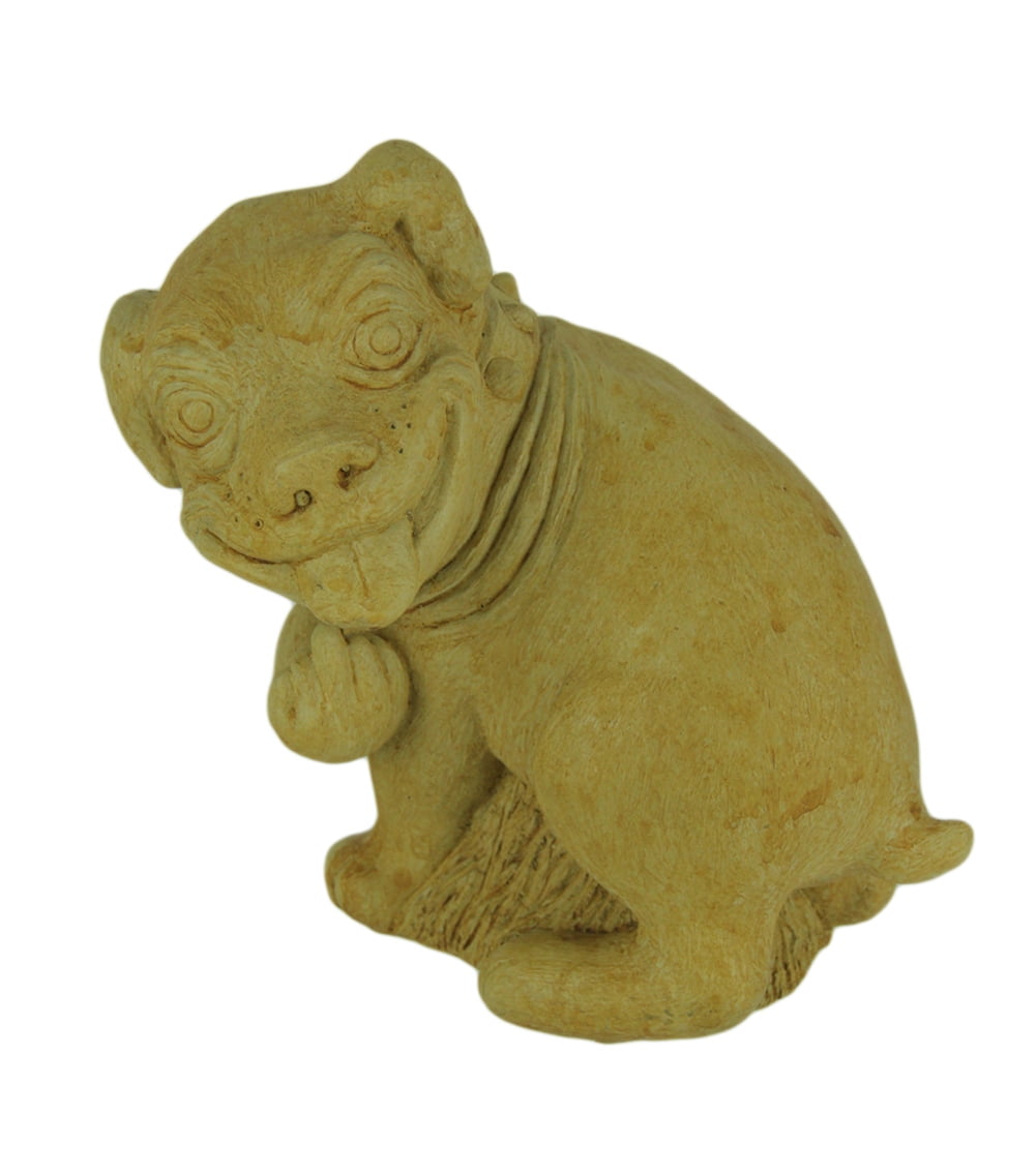 Designer Stone Harvest Yellow Pooping Dog Yard or Garden Statue ...
