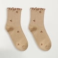4 Pieces Women Cute Ruffle Socks Cotton Casual Athletic Frilly Ankle ...
