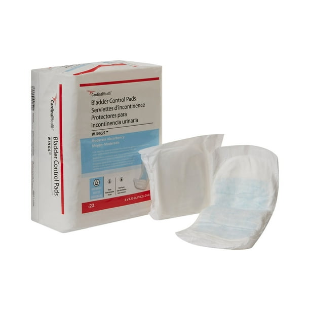 Cardinal Sure Care Bladder Control Pads, Unisex, Moderate, 4 in x 9 3/4 ...
