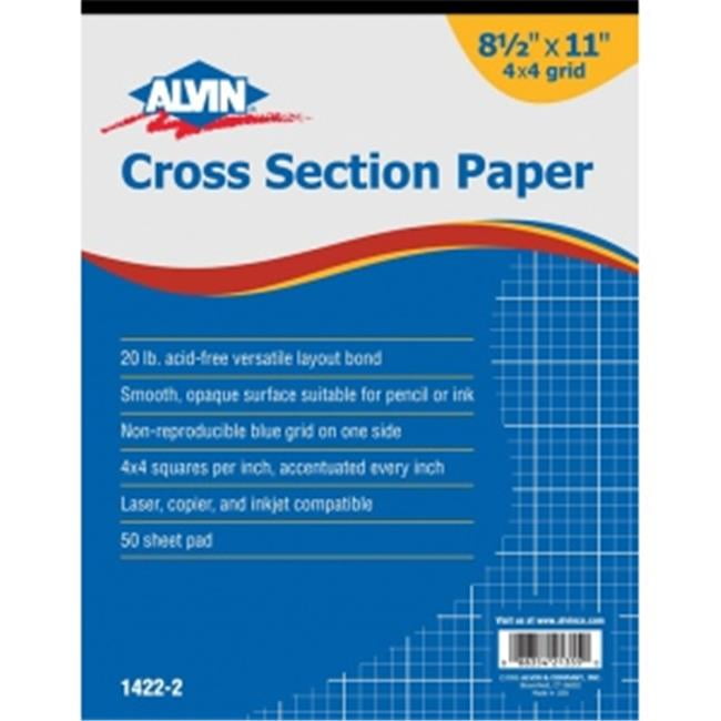 Alvin Cross Section Paper 4" x 4" Grid 50-Sheet Pad 8 1/2" x 11 ...