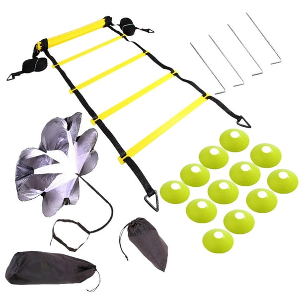 19.7ft Agility Ladder Training Set, Disc Cones, Resistance Parachute ...