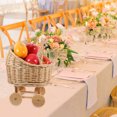 ibasenice Rustic Yellow Rattan Flower Girl Basket with Stroller Design ...