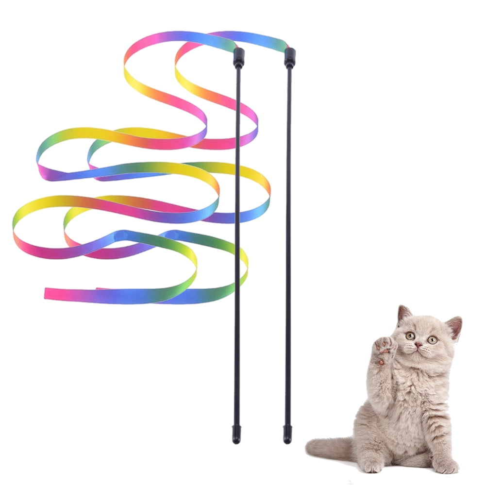 Feelers Interactive Cat Rainbow Wand Toys, Interactive Cat Teaser Wand ...