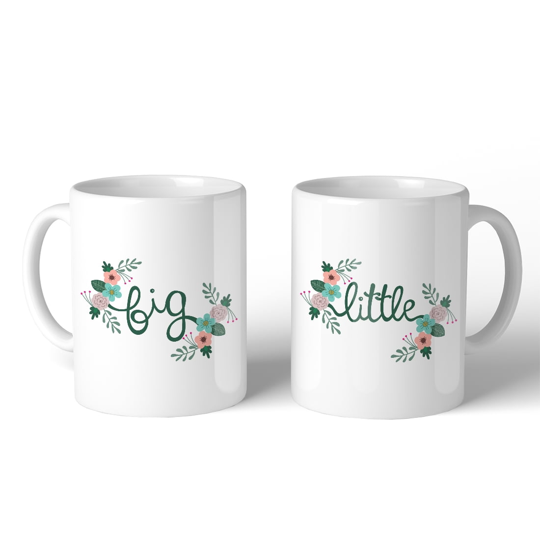 Big Little Floral BFF Matching Gift Coffee Mugs 11 Oz Perfect Gift ...