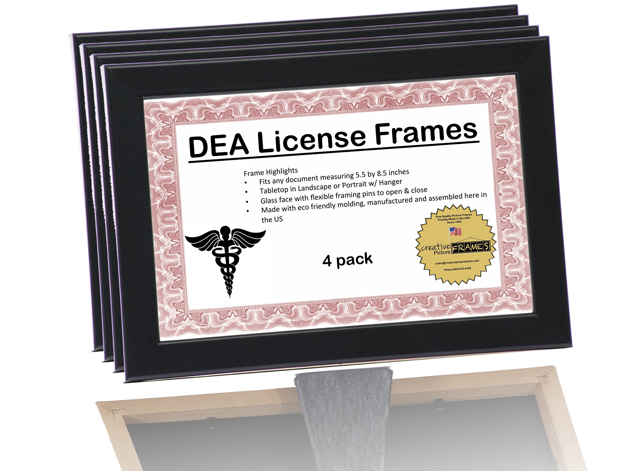 DEA License Frame - Displays any 5.5 by 8.5 inch Document on Counter ...