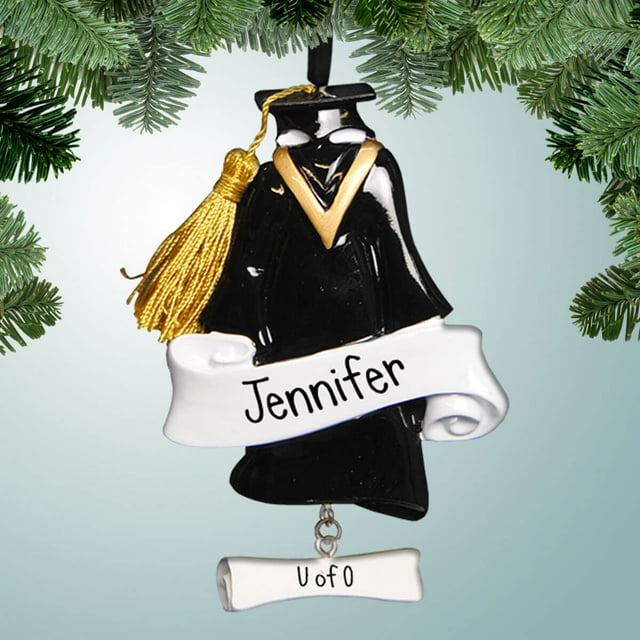 Personalized Graduation Robe with Banner Christmas Ornament - High ...
