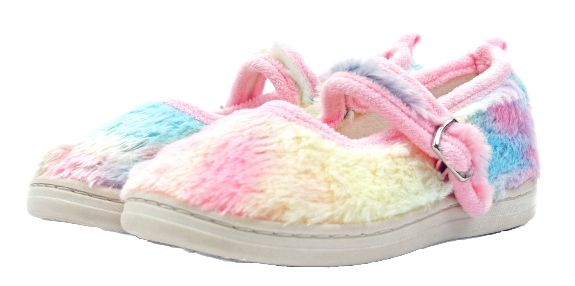 Luckers Girls' Fancy Fuzzy Fur MJ Outdoor Pastel Slipper Boots ...