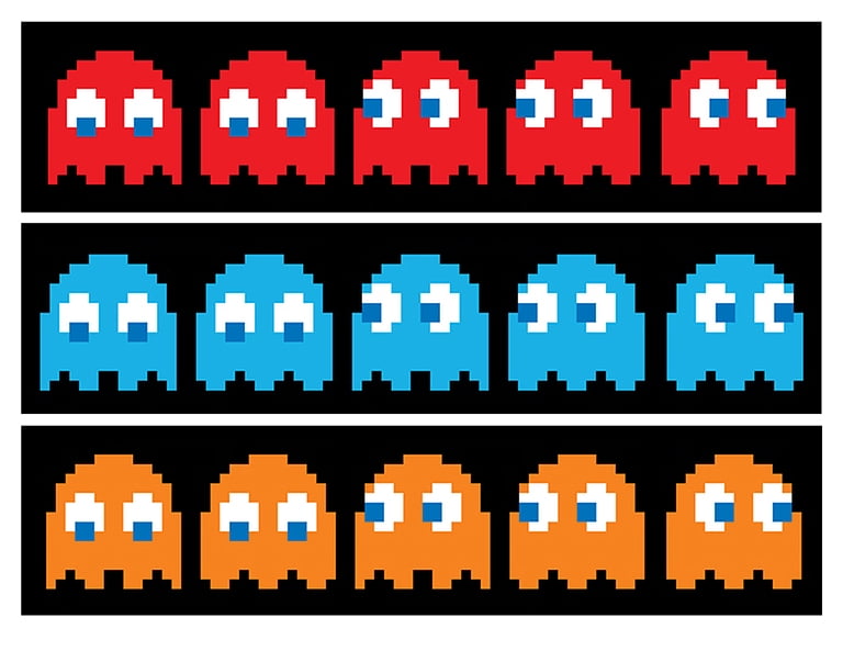 Pacman Strips Edible Frosting Image Cake Strip Borders-3/page - Walmart.com