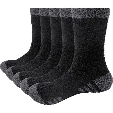 XBRW Men's Fuzzy Socks Cozy Thermal Fleece Fluffy Socks For Men Size 7 ...