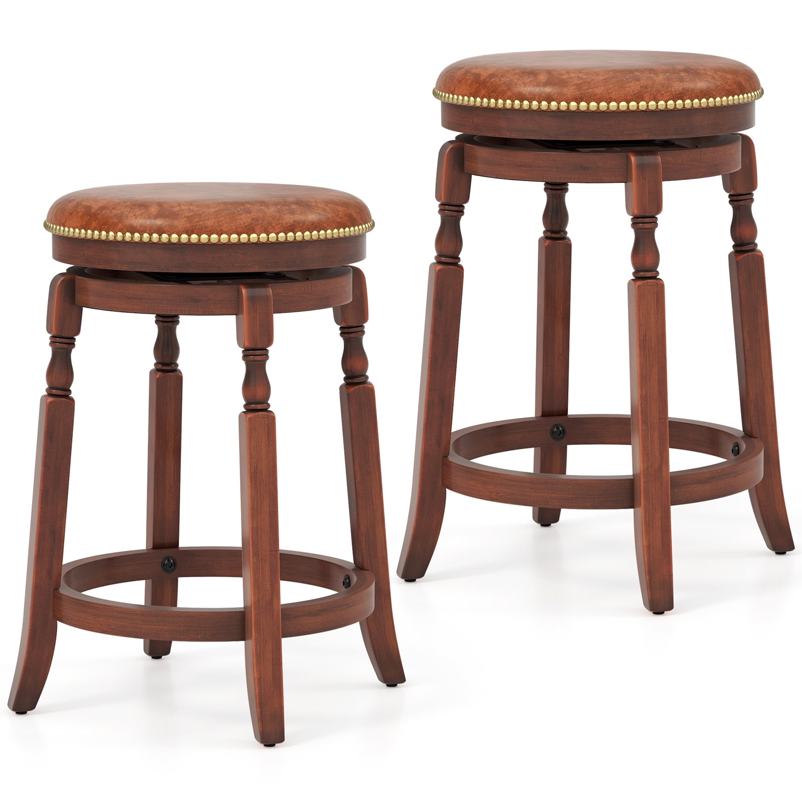 Click here for Costway 24 Swivel Bar Stool Set Of 2 With Upholste... prices