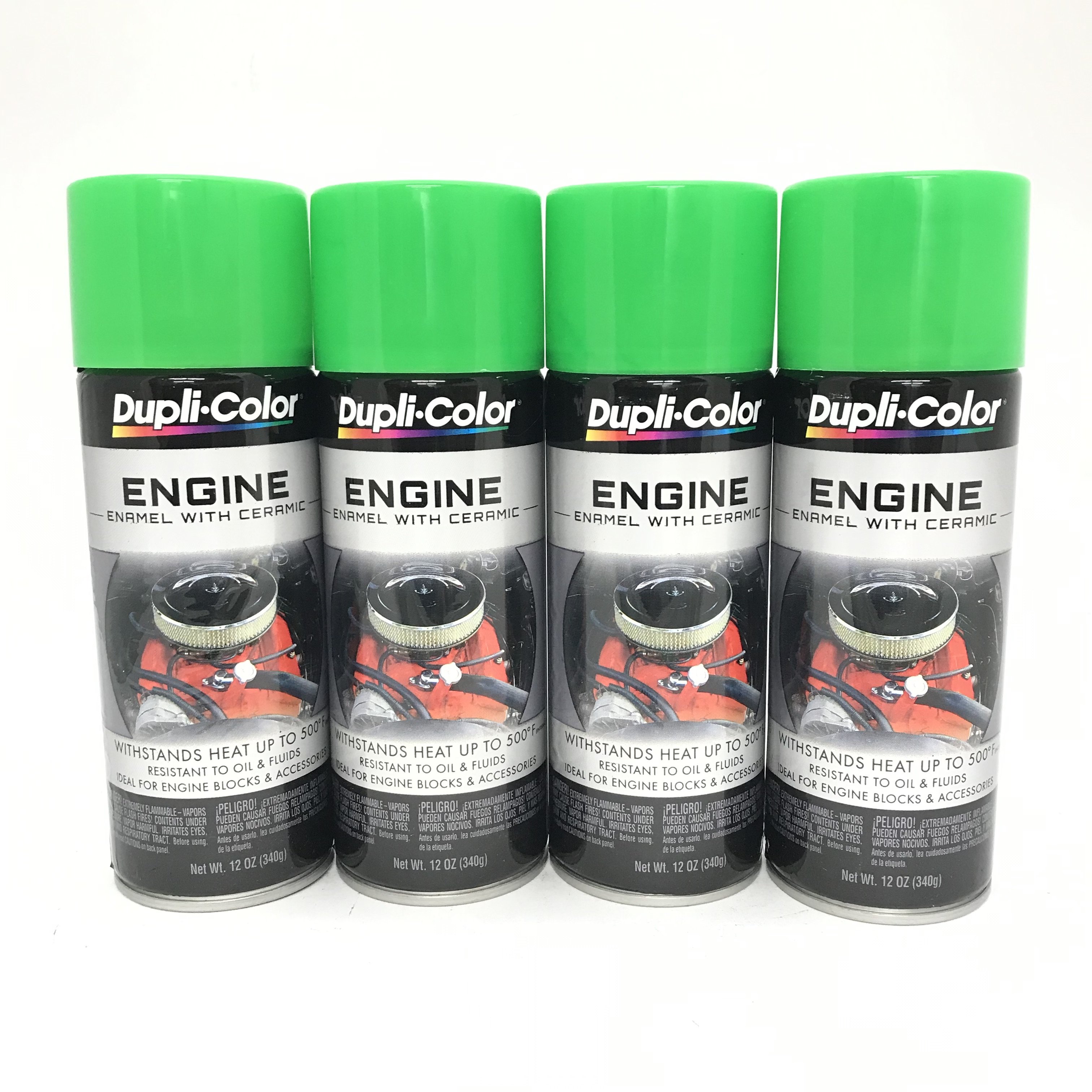 Duplicolor DE1641-4 PACK Engine Enamel with Ceramic Grabber Green color ...