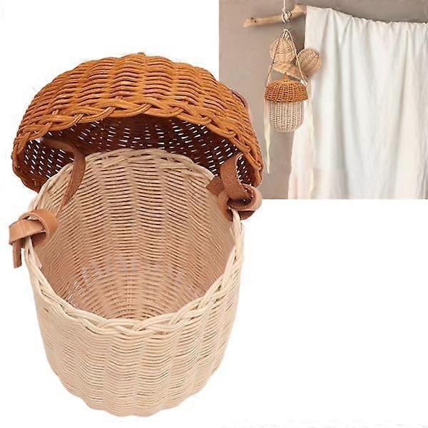 Children Rattan Storage Basket Hand-Woven Decorative Squirrel-Shaped ...