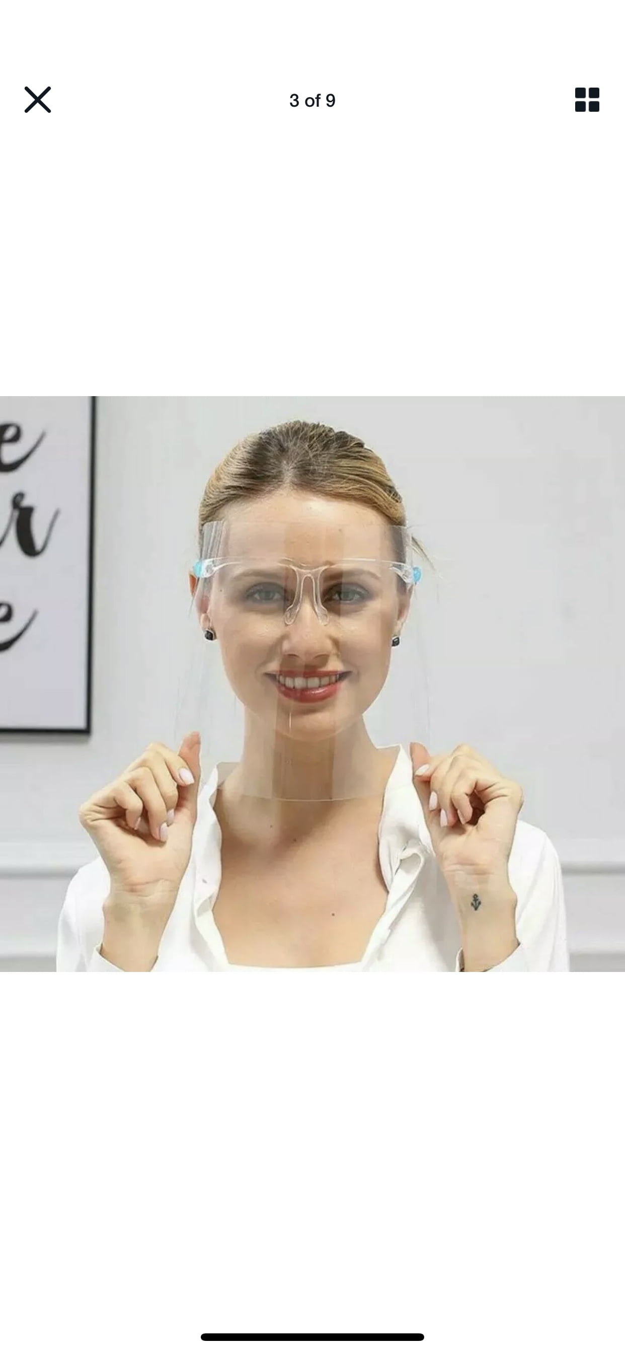 10 Pack Complete Sets Face Shield Glasses Protector Spray Prevention ...