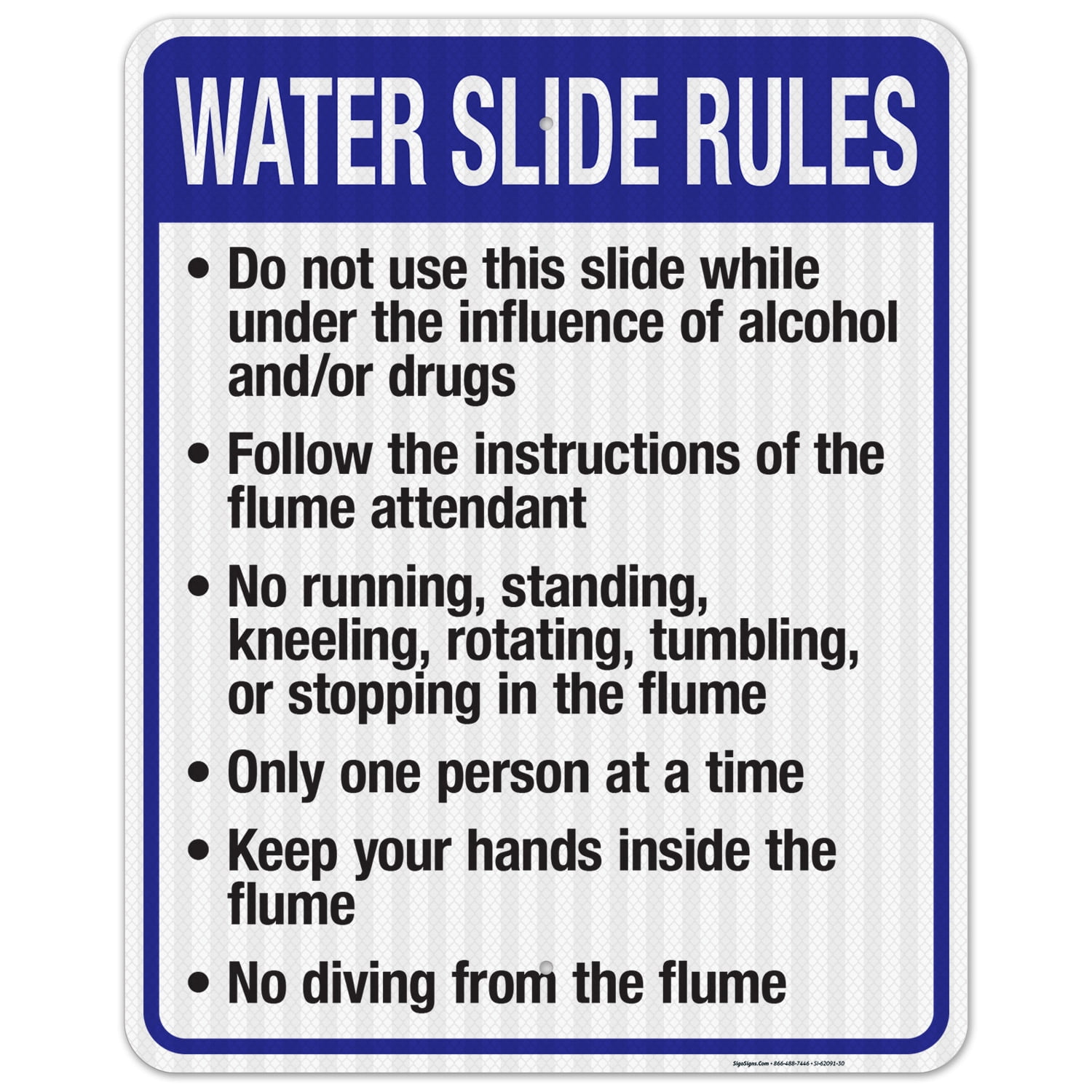 Montana Water Slide Rules Sign, Complies With State Of Montana Pool ...
