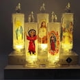 LED Prayer Candle, Flameless Battery Operated Decorative Candle With ...