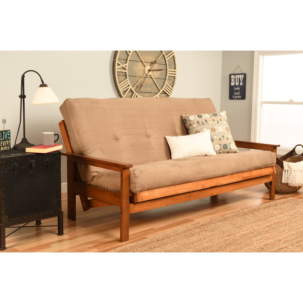 Albany Futon in Barbados Finish, Multiple Suede Colors - Walmart.com ...