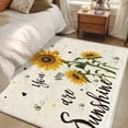 Area Rug 48×72in, Farm Sunflower Bee Heart Floor Carpet Living Room Rug ...