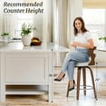 LUE BONA 26" Counter Height Bar Stools, Swivel Counter Stools with Back ...