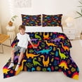 Aikeke Wildlife Dinosaur Queen Comforter Set 3 Pieces, Jungle Dino ...