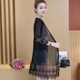 Women's Bathing Suit Cover Ups Lace Sheer 3/4 Sleeve Swimsuit Duster ...