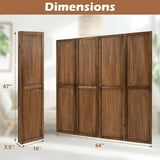 Costway 4 Panel Pegboard Display with 360° Metal Hinges Solid Wood ...