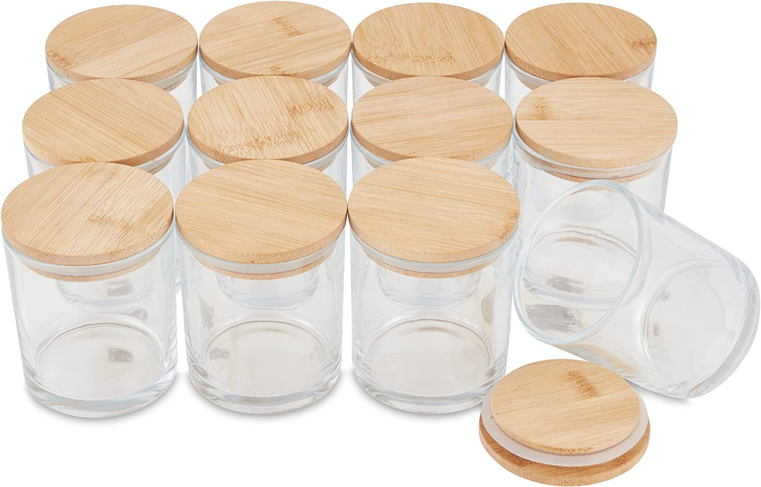 Pavelle Glass Candle Jars with Bamboo Lids for Candle Making, Candles ...