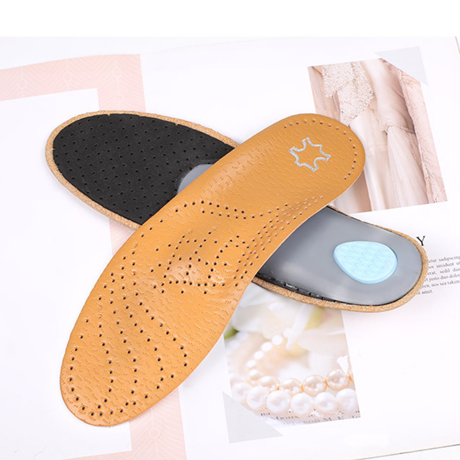 SPRING PARK 1 Pair Faux Leather Insoles/Inserts/Pads with Arch Supports ...