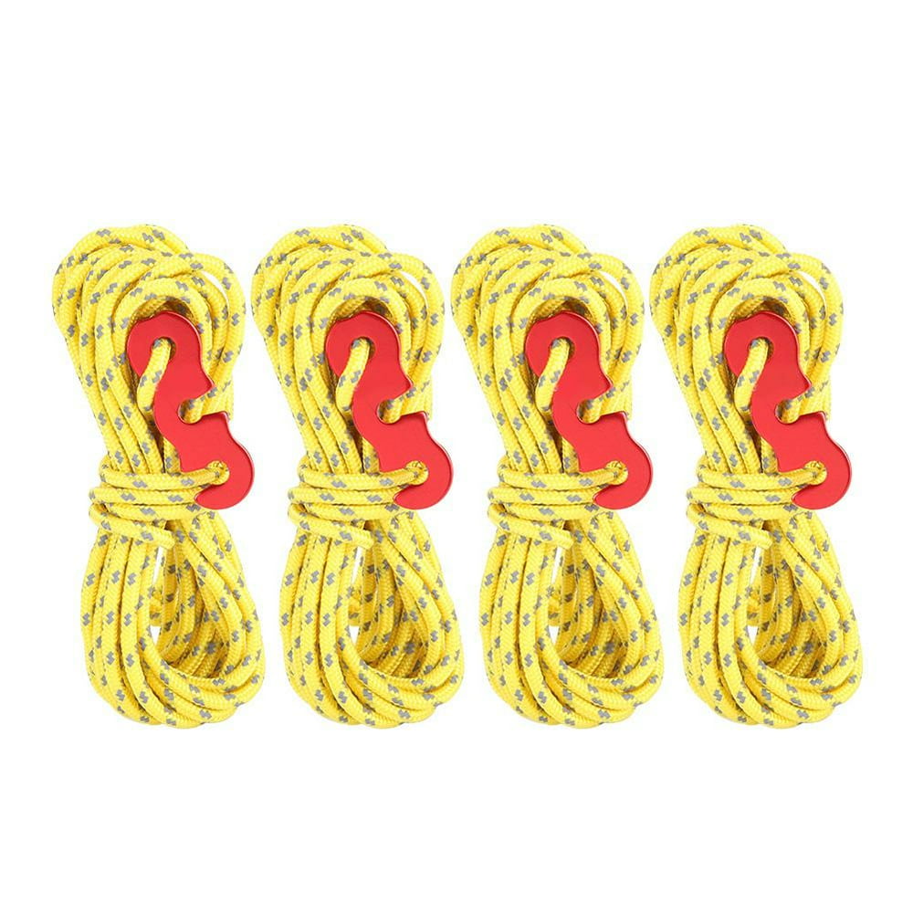 Mgaxyff 4Pcs/Set Reflective Tent Wind Rope Camping String Guy Line with ...